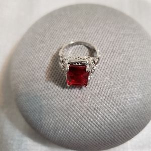Jewelry | Ss 925 Rectangular Vintage Ruby Ring | Poshmark